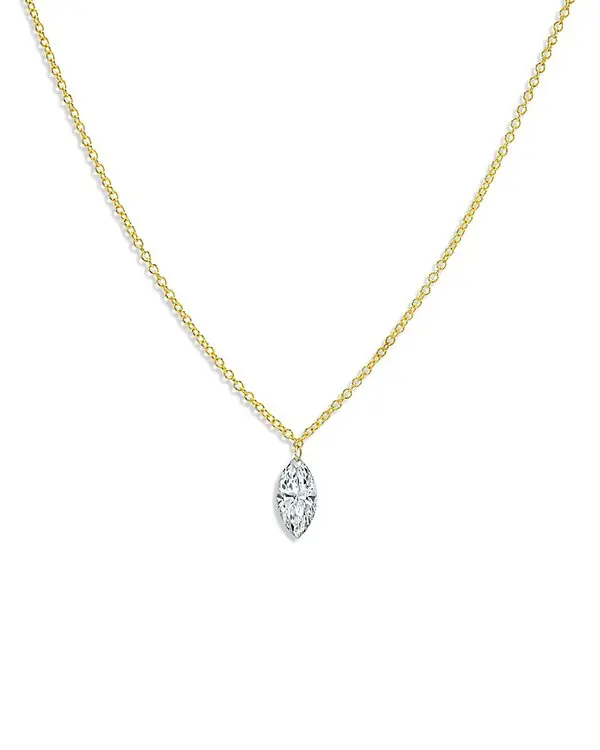 ZOE LEV 14k Yellow Lab Grown Diamond Marquis Solitaire Pendant Necklace, 16-18 - Gold