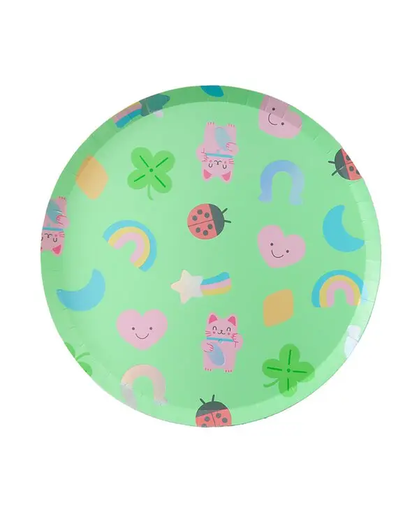 JOLLITY & CO Lucky Me Large Paper Plates, Set Of 8 - Lucky Print Large Paper Plates