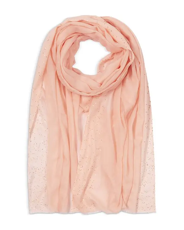 Echo Sequin Gauze Wool Wrap - Blush