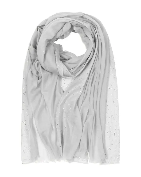 Echo Sequin Gauze Wool Wrap - Silver