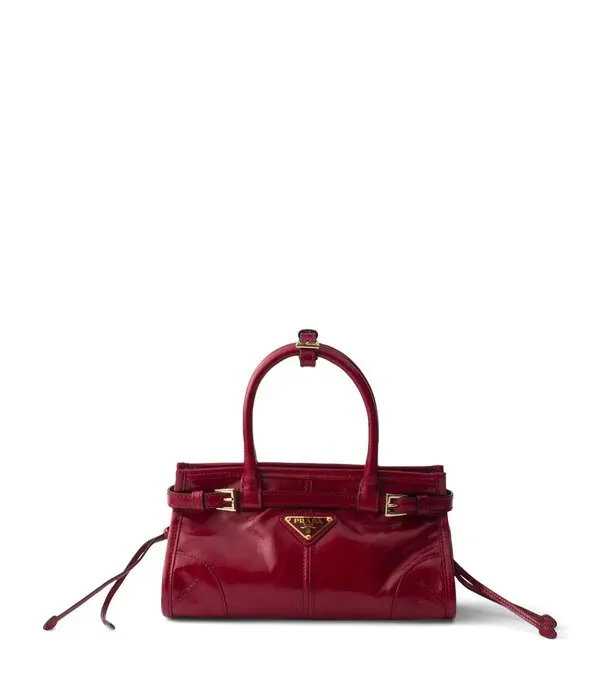 Prada Mini Leather Bonnie Top-handle Bag - Red