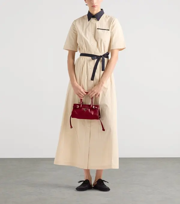 Prada Mini Leather Bonnie Top-handle Bag - Red