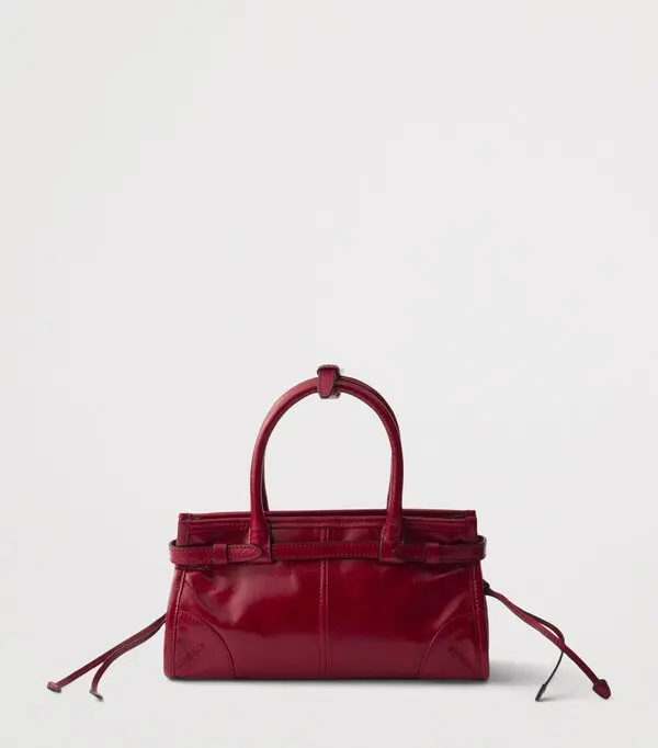 Prada Mini Leather Bonnie Top-handle Bag - Red