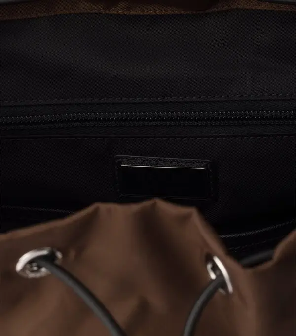 Prada Re-nylon And Saffiano Leather Backpack - Brown