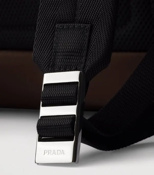 Prada Re-nylon And Saffiano Leather Backpack - Brown