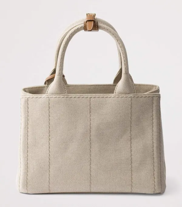 Prada Small Canvas Jardinière Top-handle Bag - Neutral