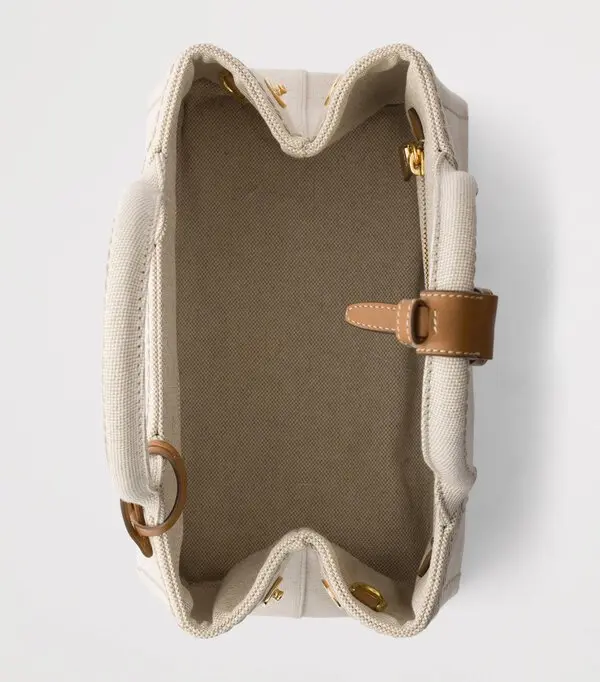 Prada Small Canvas Jardinière Top-handle Bag - Neutral