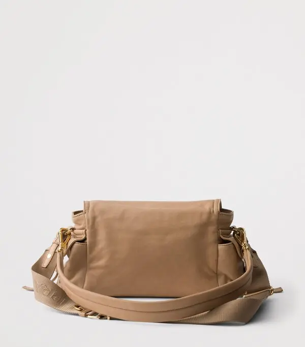 Prada Medium Nappa Lambskin Shoulder Bag - Neutral