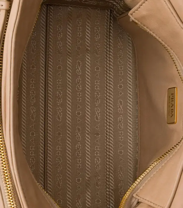 Prada Medium Nappa Lambskin Shoulder Bag - Neutral