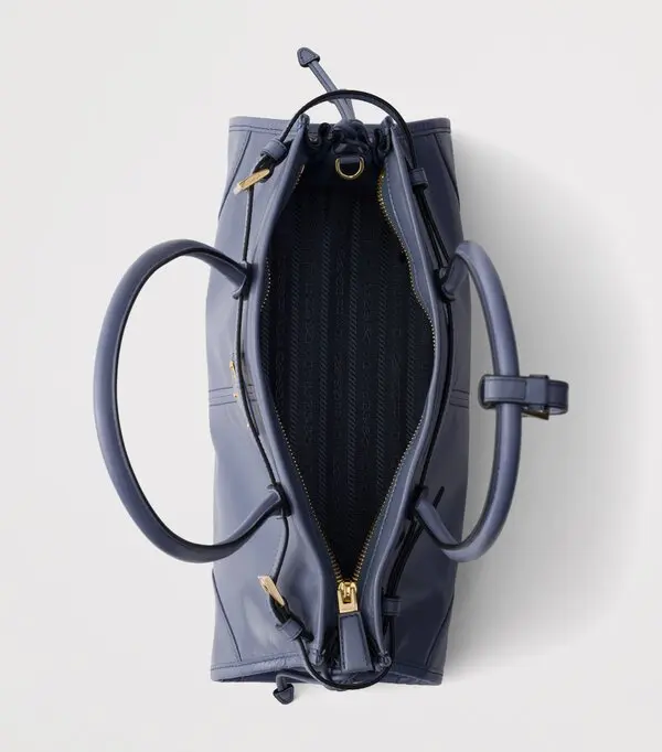 Prada Medium Leather Bonnie Top-handle Bag - Blue