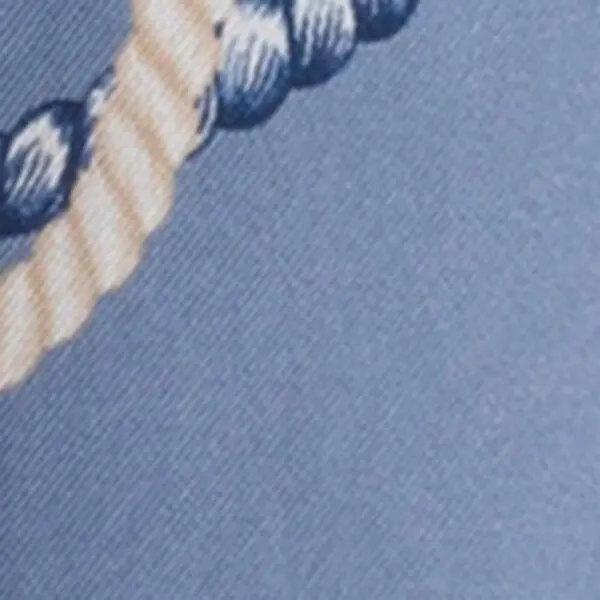 Prada Silk Twill Ropes Print Skinny Scarf - Blue