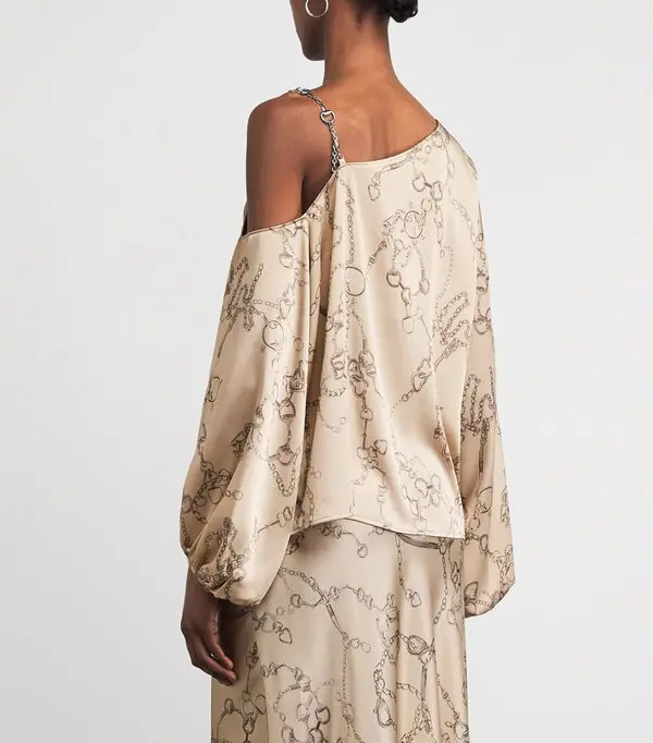 L'Agence Asami" One-shoulder Chain-detail Blouse