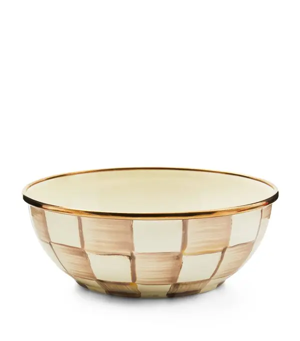 MACKENZIE-CHILDS Mocha Check Everyday Bowl - Beige