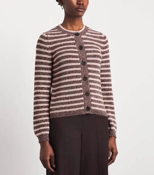 ME+EM Organic Cotton Stripe Cardigan