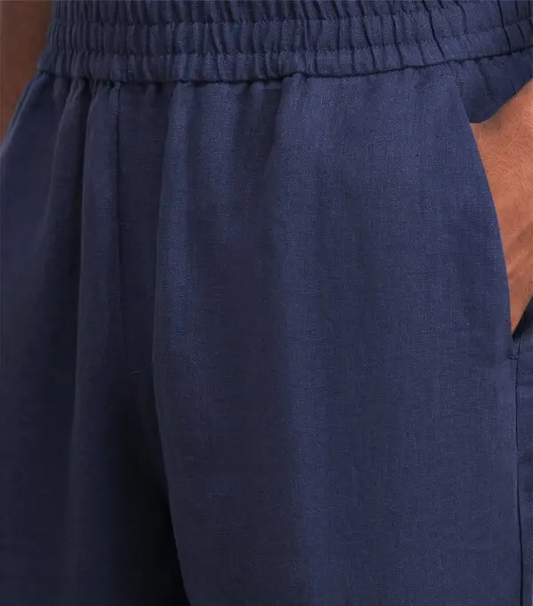 Sunspel Linen Drawstring Shorts - Navy