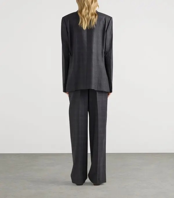 Prada Wool Check Tailored Trousers