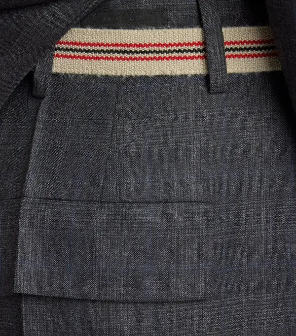 Prada Wool Check Tailored Trousers