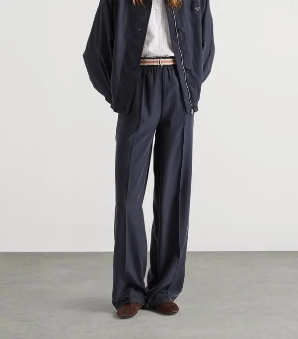 Prada Silk Wide-leg Trousers