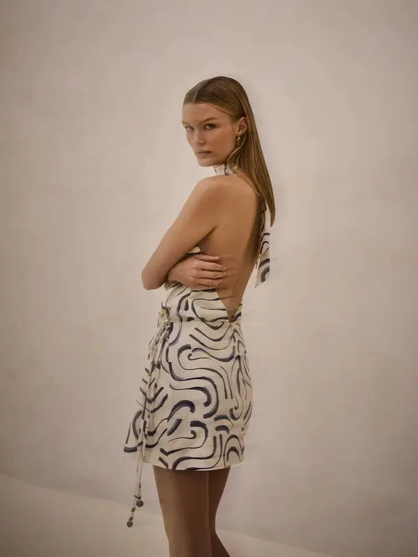 Alexis Sirenza Printed Mini Dress - Blue Wave