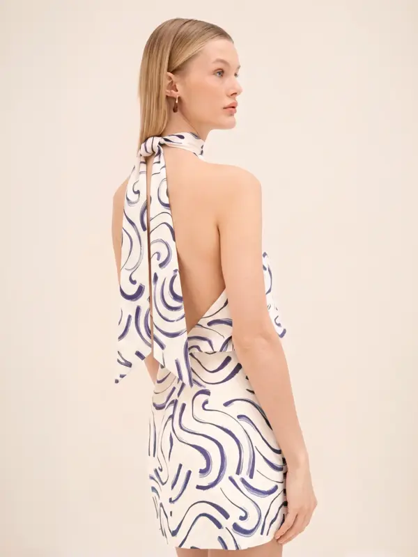 Alexis Sirenza Printed Mini Dress - Blue Wave