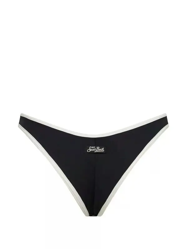 MC2 SAINT BARTH Contrast Trim Bikini Bottoms - Black