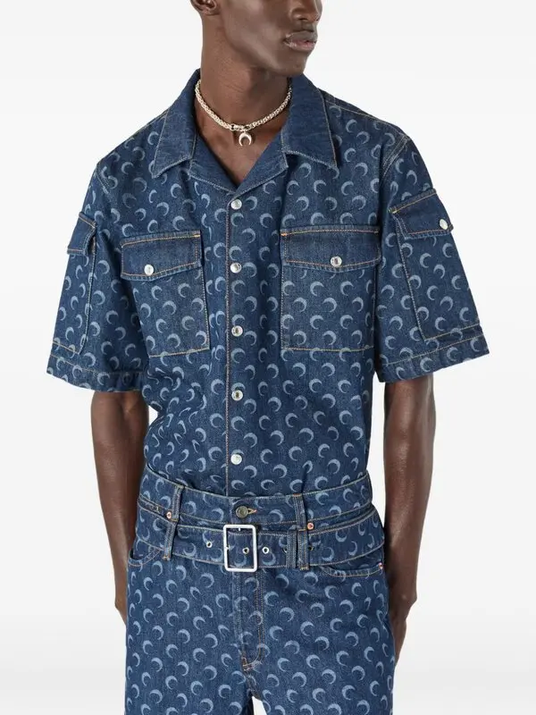MARINE SERRE Moon Denim Shirt