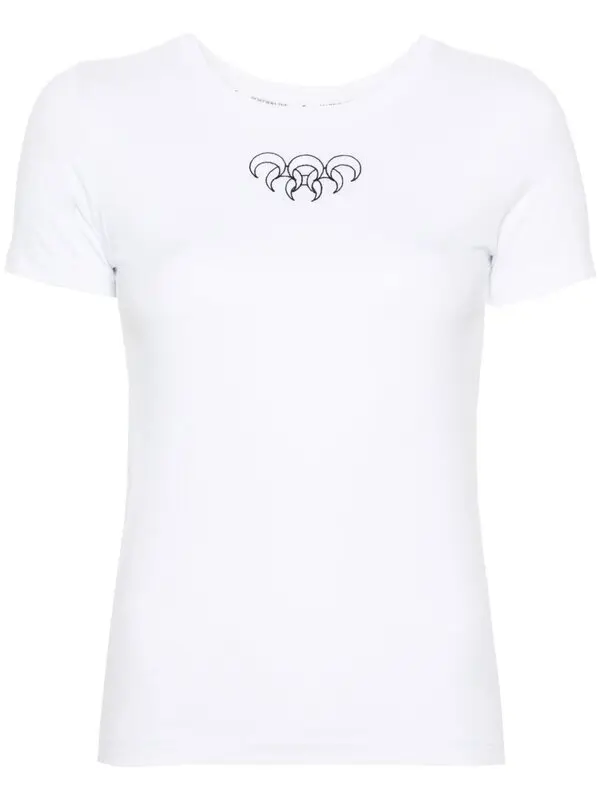 MARINE SERRE White Organic Cotton Crescent Moon T-shirt - Bianco