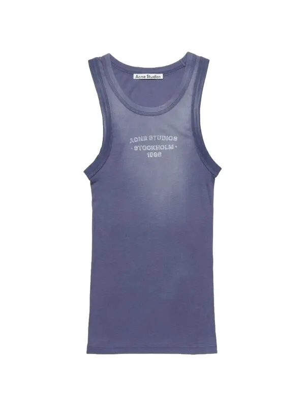 Acne Studios Ribbed Knit Tank With Faded Effect Logo