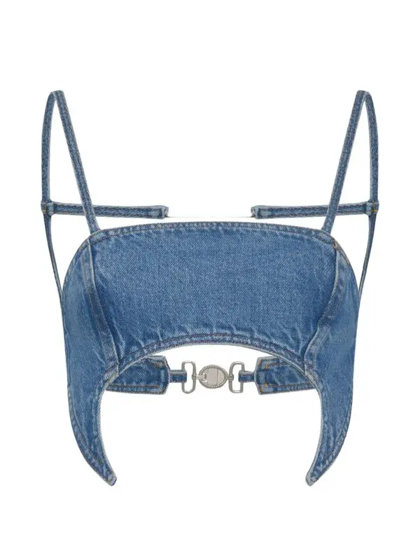 MARINE SERRE Denim Bra - Azzurro