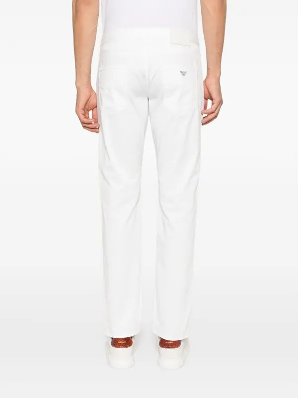Emporio Armani White Cotton Denim Jeans - Bianco