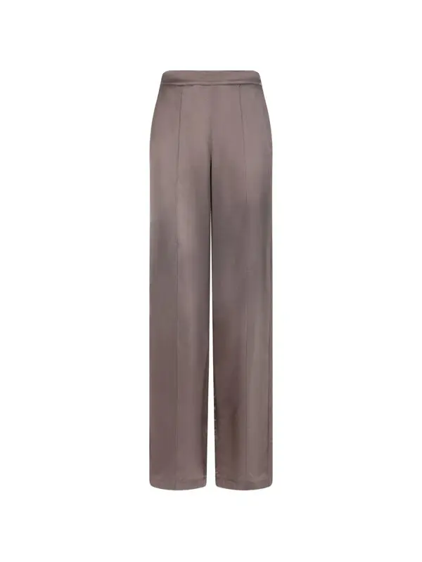 Emporio Armani Fluid Wide Leg Trousers - Marrone