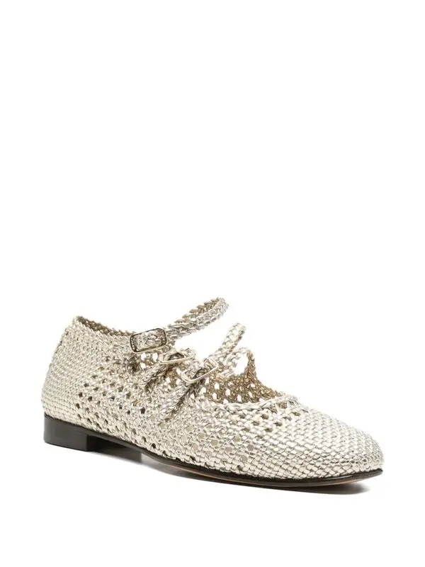 CAREL Ariana Woven Mary Janes - Platino