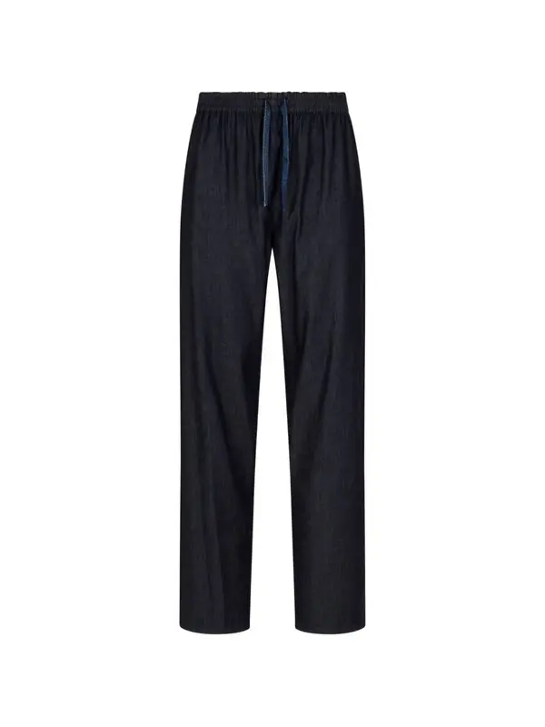 Emporio Armani Denim Cotton Trousers - Blu