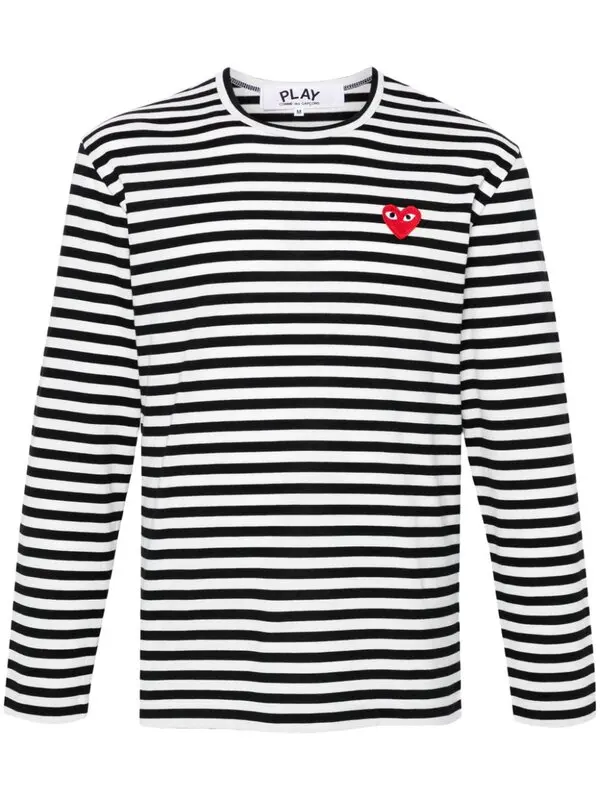 Comme Des Garçons Striped Cotton Long Sleeve T-shirt