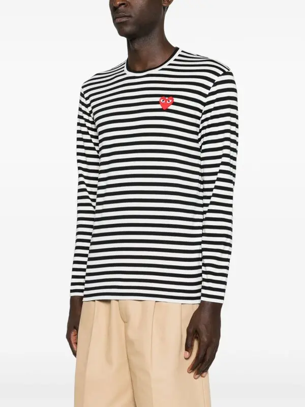 Comme Des Garçons Striped Cotton Long Sleeve T-shirt