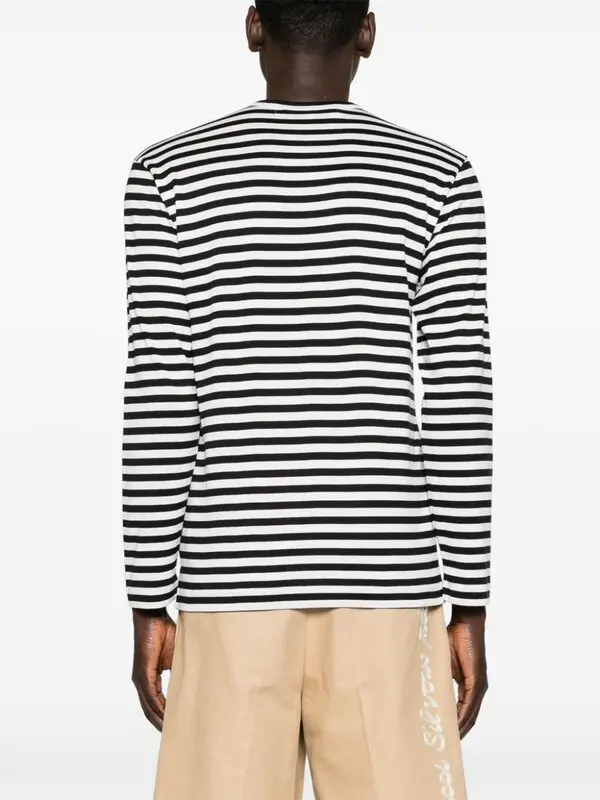 Comme Des Garçons Striped Cotton Long Sleeve T-shirt
