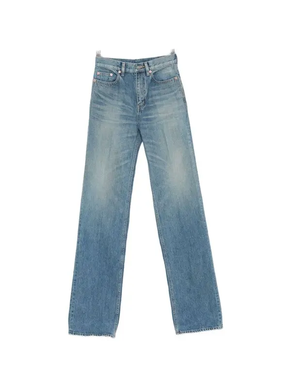 Saint Laurent Flared Cotton Denim Jeans - Blu