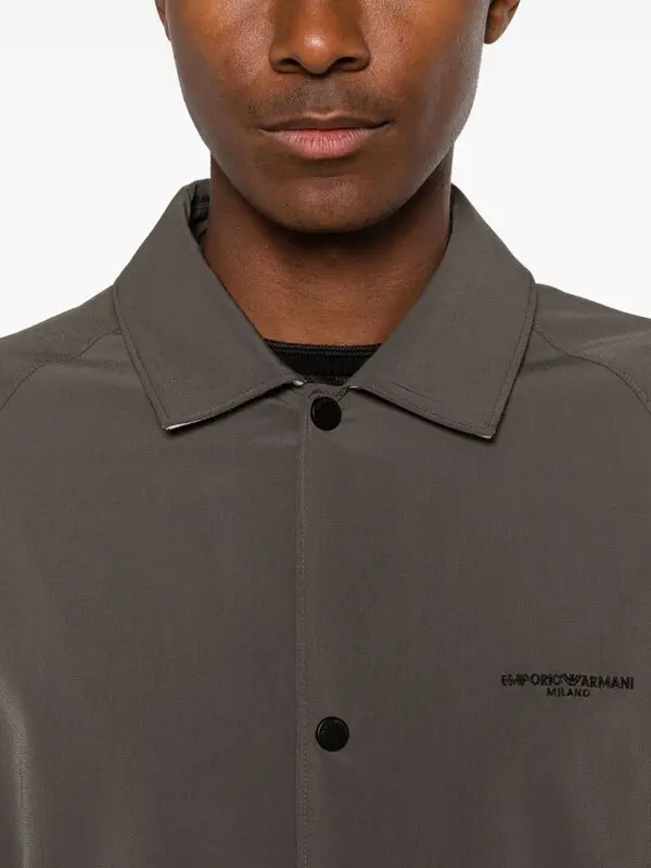 Emporio Armani Logo Embroidered Overshirt