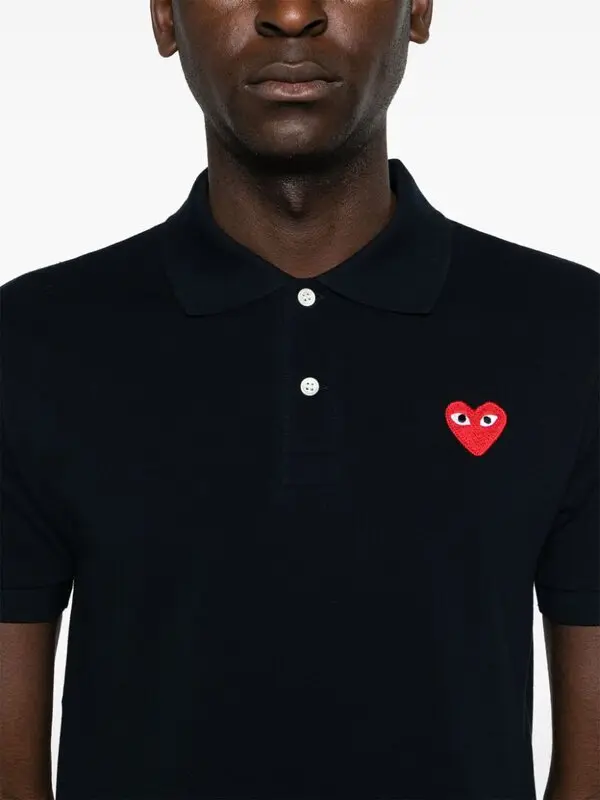 Comme Des Garçons Cotton Piqué Polo Shirt - Blue