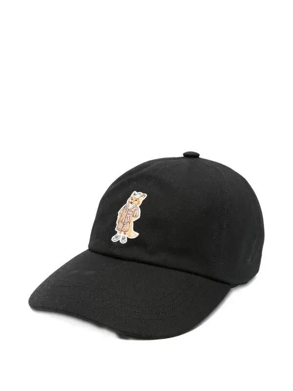 Maison Kitsuné Baseball Cap With Dressed Fox Patch - Nero