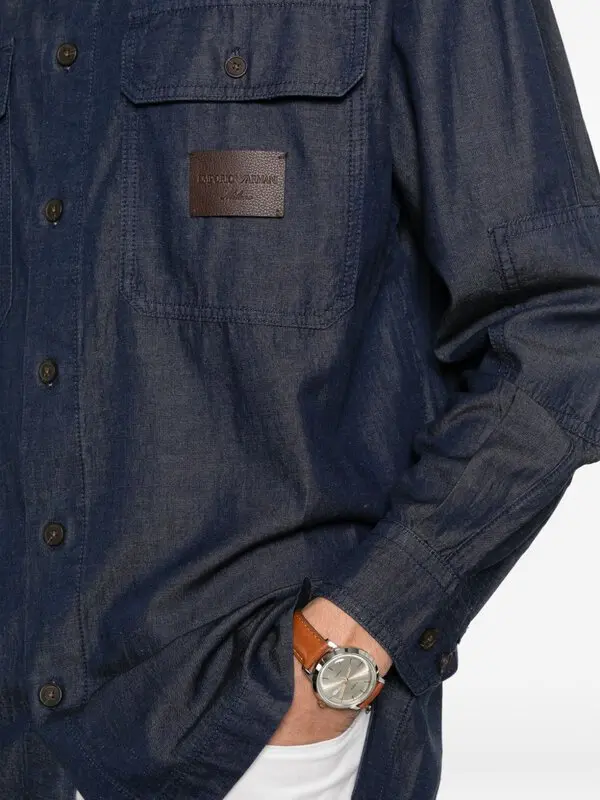 Emporio Armani Denim Shirt With Button Fastening