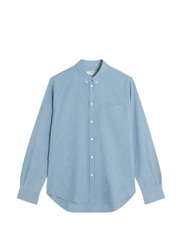 Maison Kitsuné Profile Fox Embroidered Cotton Shirt