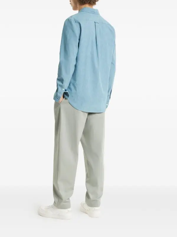 Maison Kitsuné Profile Fox Embroidered Cotton Shirt