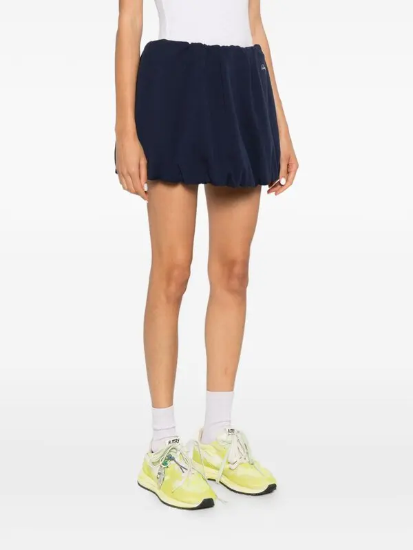 DUNST Cotton Bubble Hem Mini Skirt - Blu