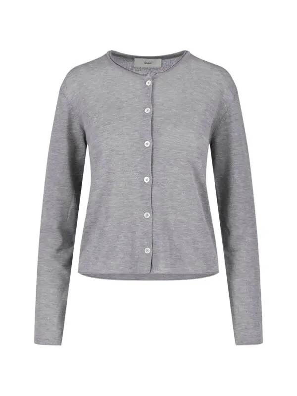 DUNST Cotton Blend Cardigan - Grigio