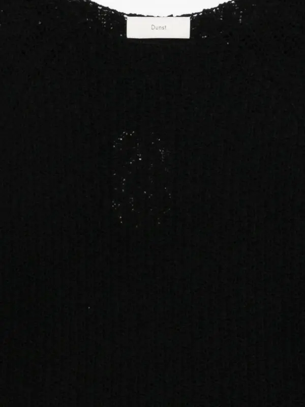 DUNST Crochet Crewneck Jumper - Nero