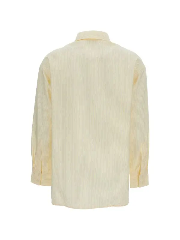 Maison Kitsuné Striped Button-up Shirt With Embroidered Fox Detail