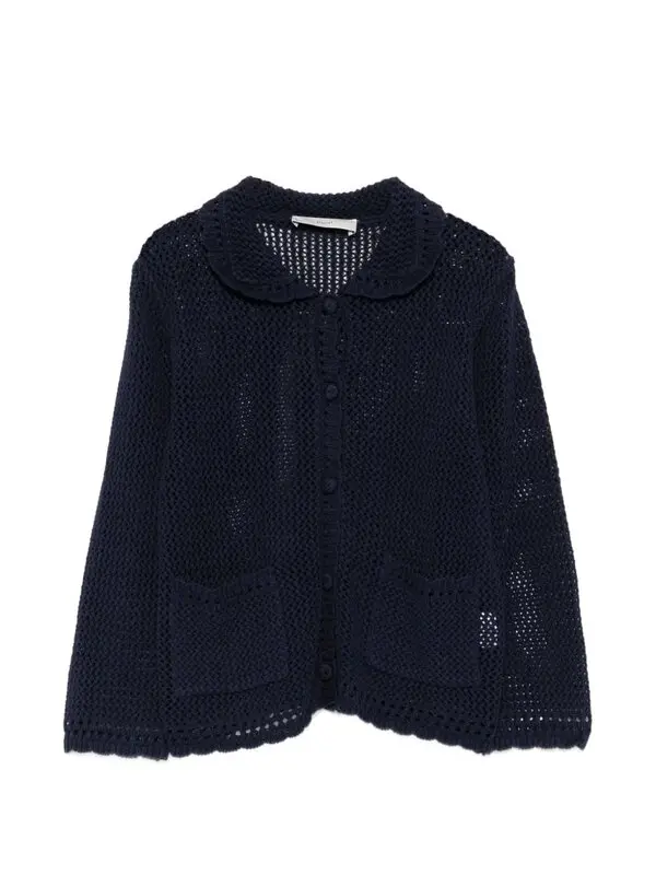 DUNST Linen And Cotton Blend Cardigan - Blu