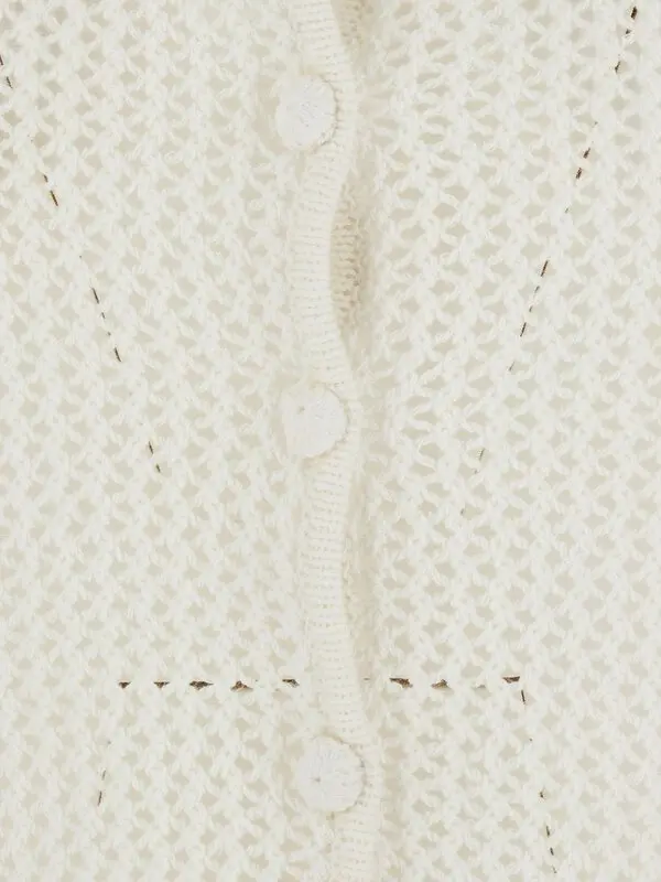 DUNST Cream Crocheted Button-up Tank Top
