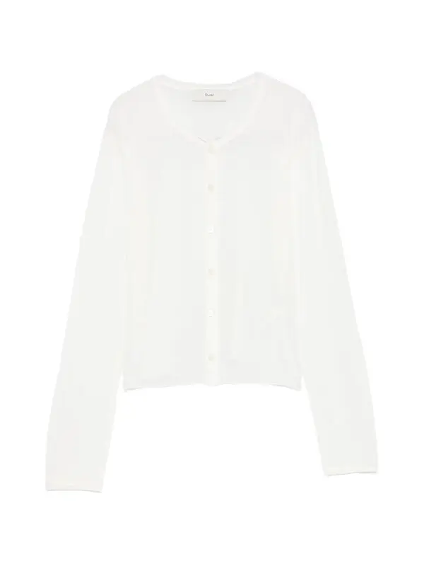 DUNST Cotton Blend Cardigan - Bianco